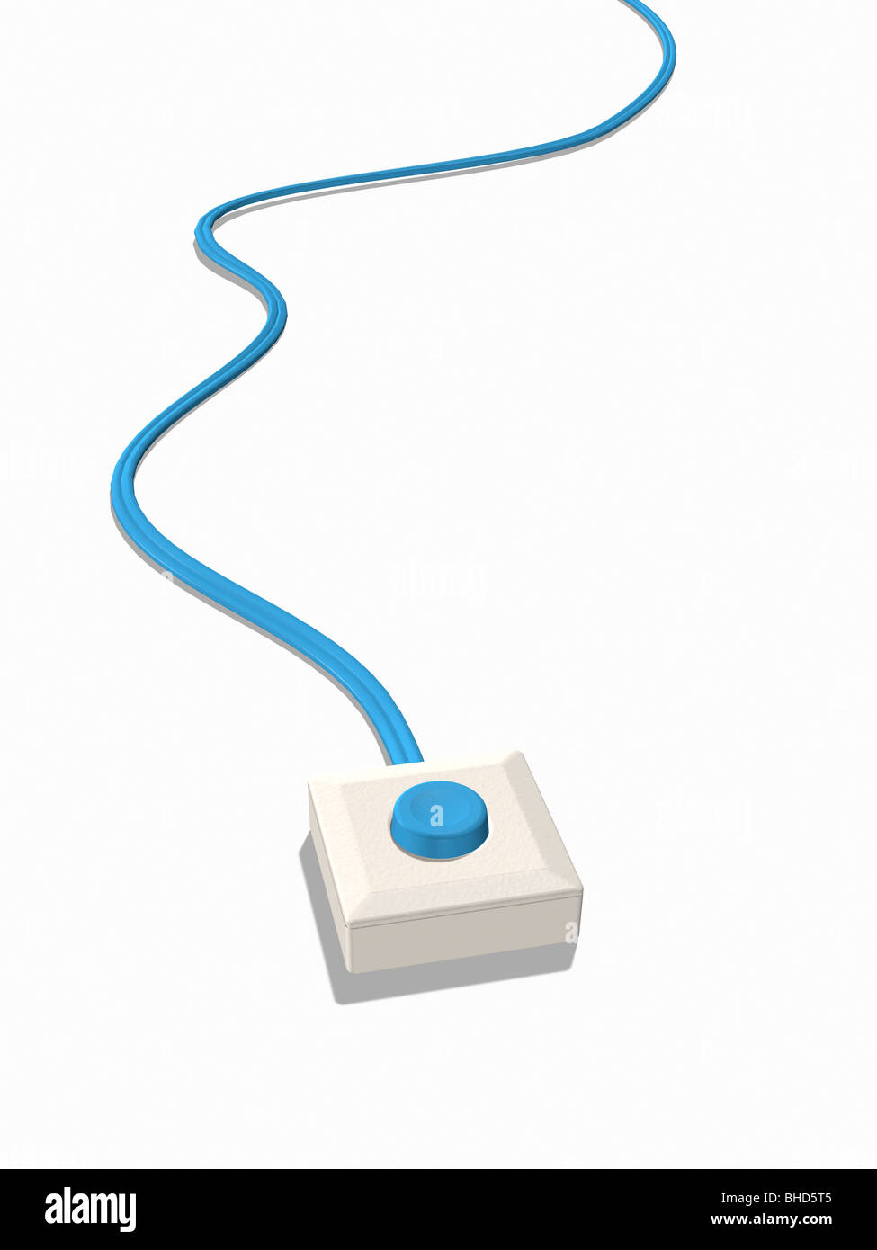 Blue switch with cables Stock Photo - Alamy