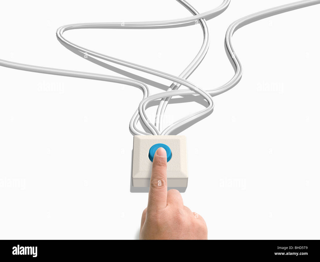 Man pressing a button Stock Photo - Alamy