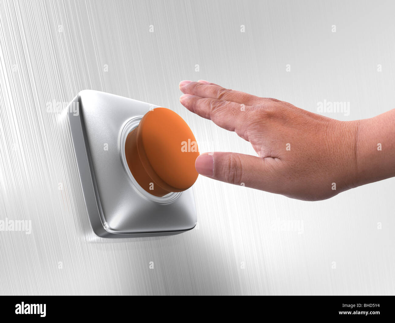 Man pressing a button Stock Photo - Alamy