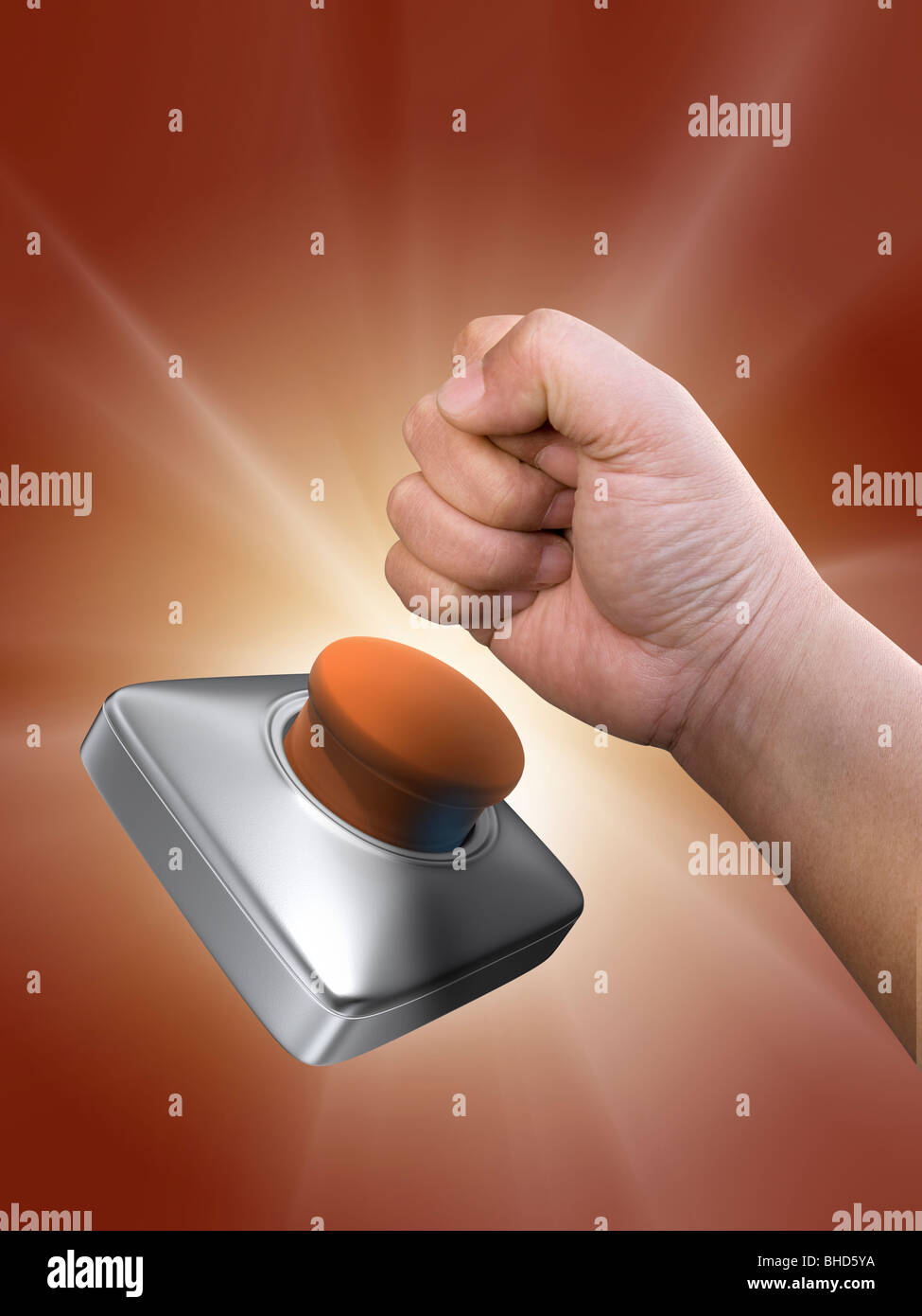 Man pressing a button Stock Photo - Alamy