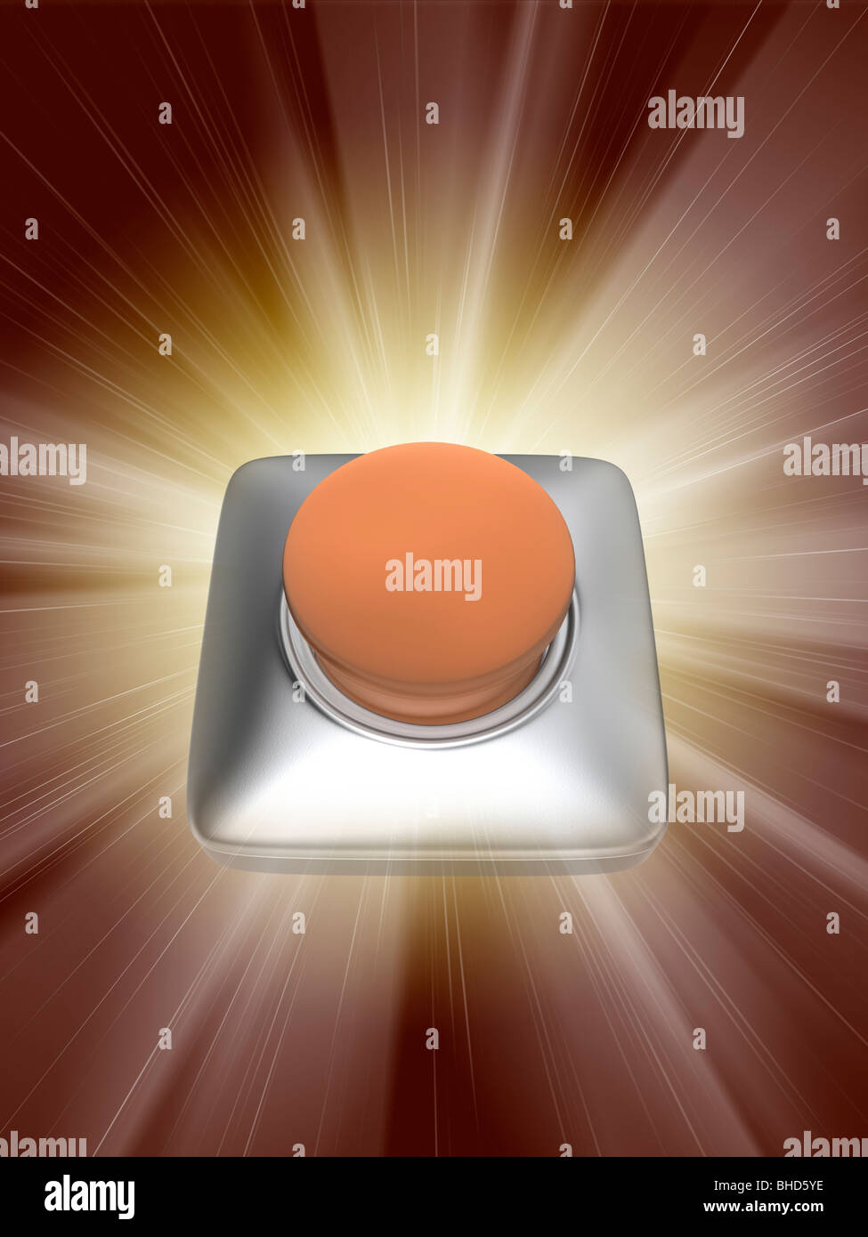 Orange button with sunlight Stock Photo - Alamy