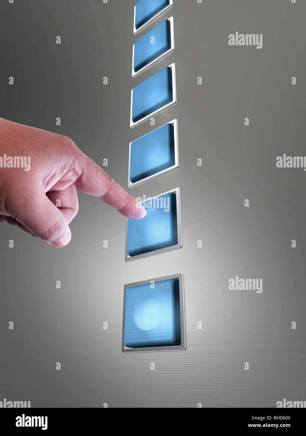 Man pushing a button Stock Photo - Alamy
