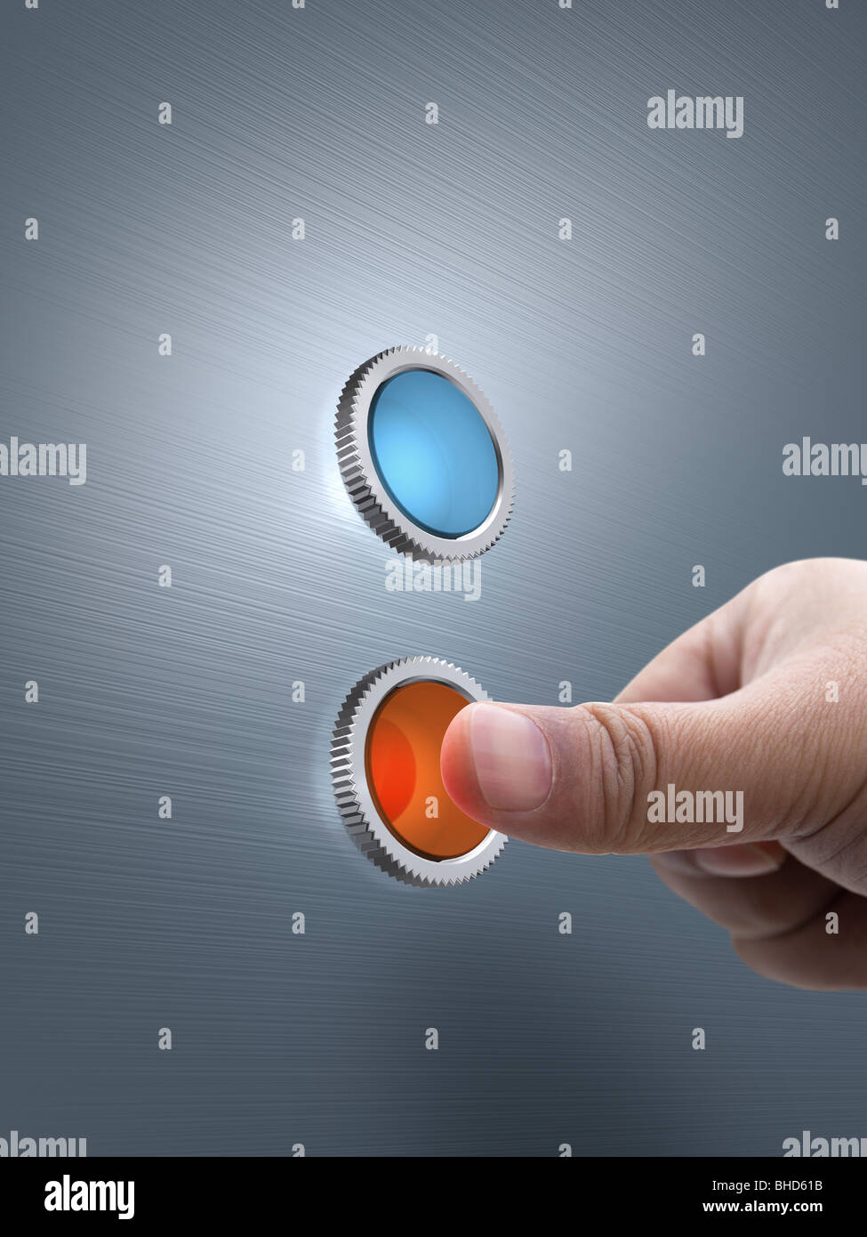 Man pushing a button Stock Photo - Alamy