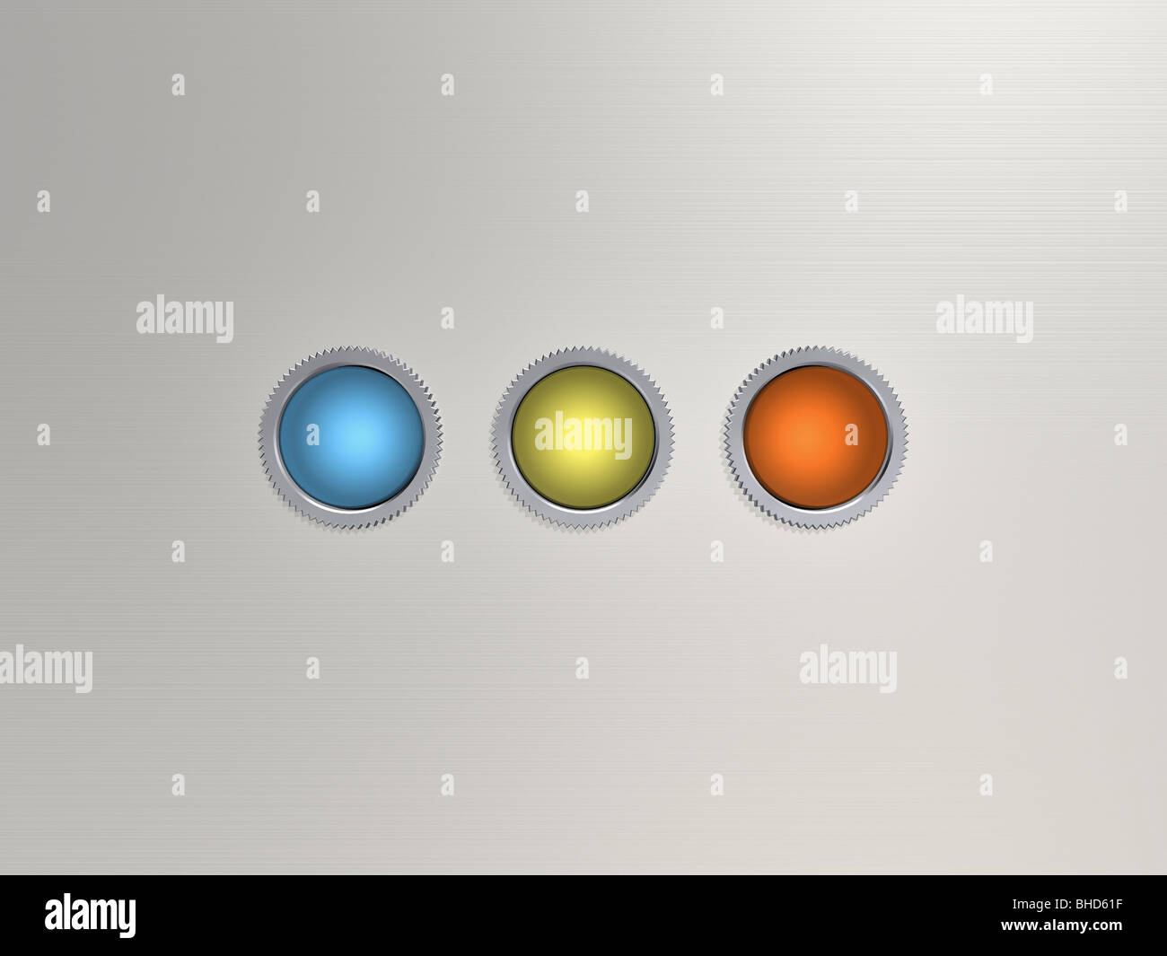 Three buttons on wall Stock Photo - Alamy