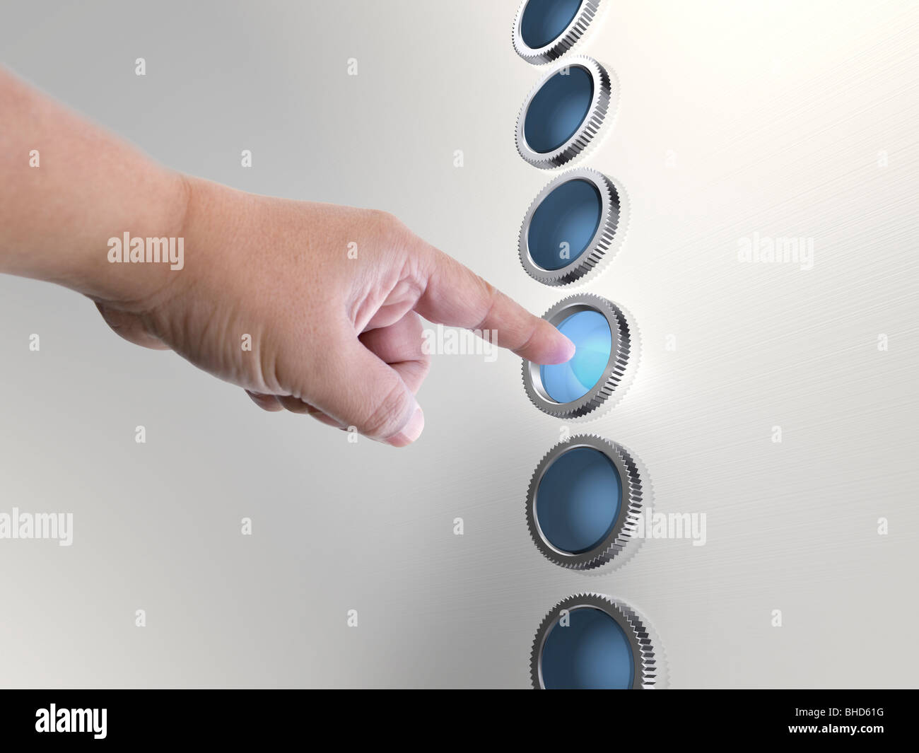 Man pushing a button Stock Photo - Alamy