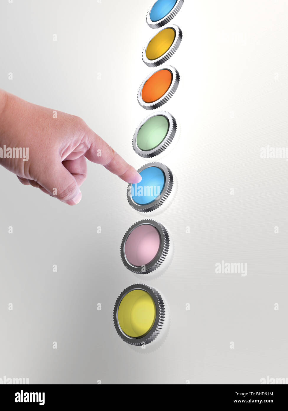 Man pushing a button Stock Photo - Alamy