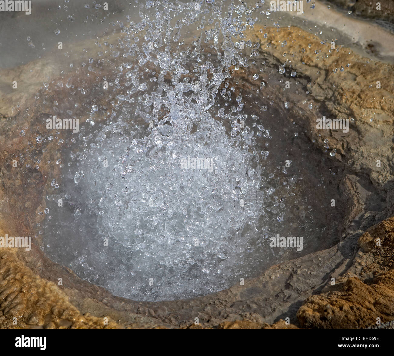 Boiling water in geothermal mud pot, Iceland Stock Photo - Alamy
