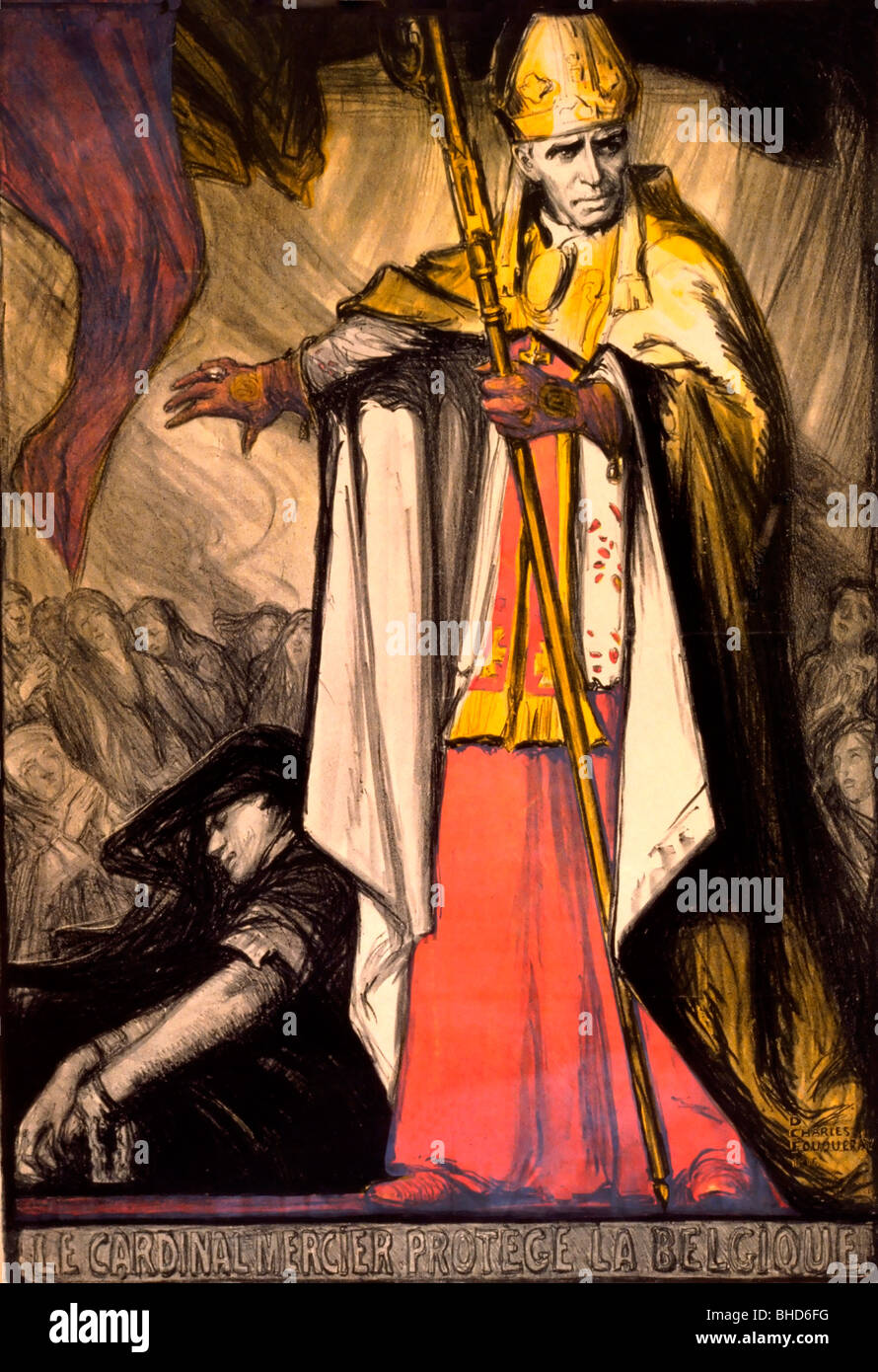 Le Cardinal Mercier protége la Belgique - Cardinal Mercier protects ...