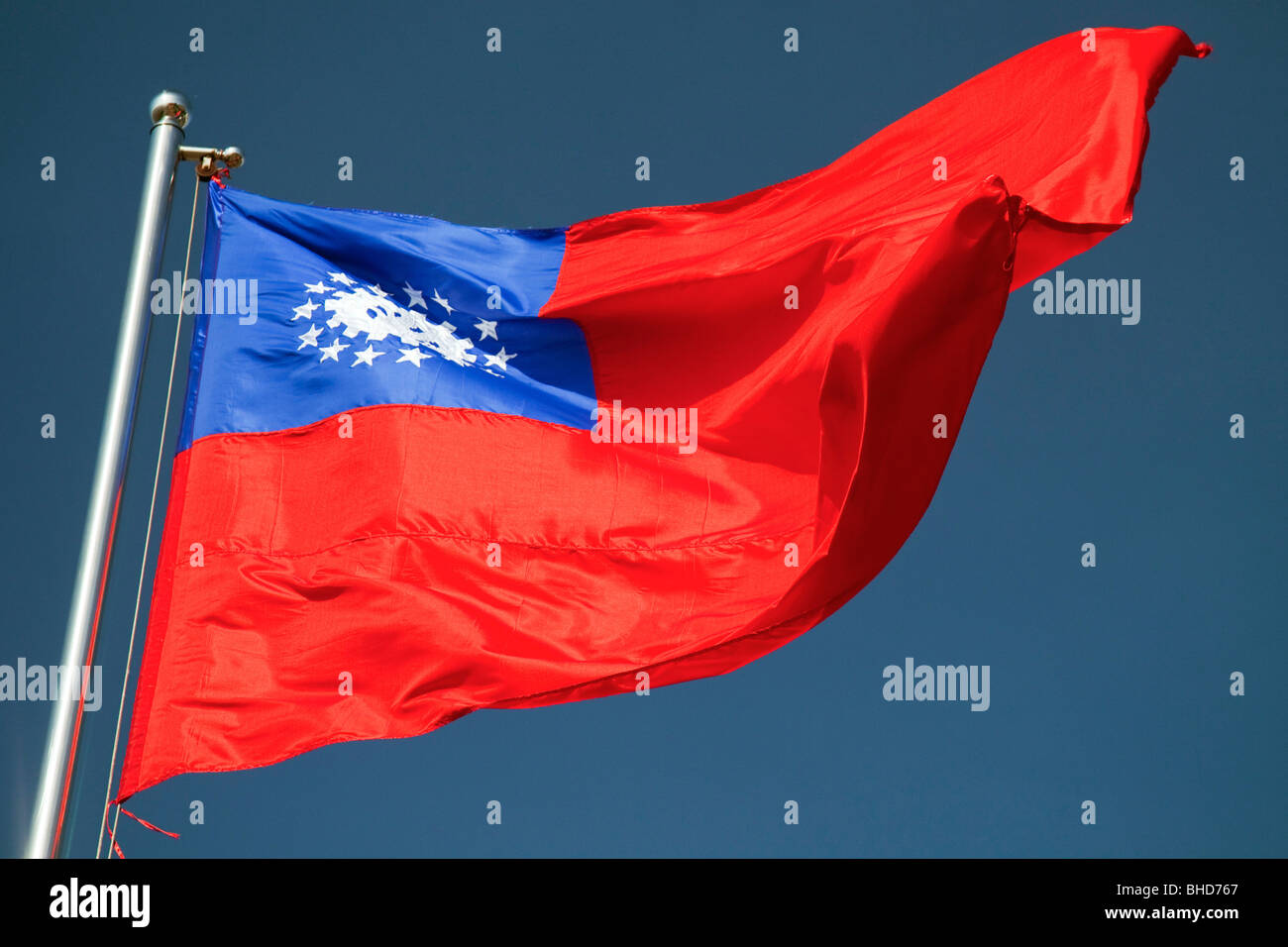 Flag of Burma Stock Photo - Alamy