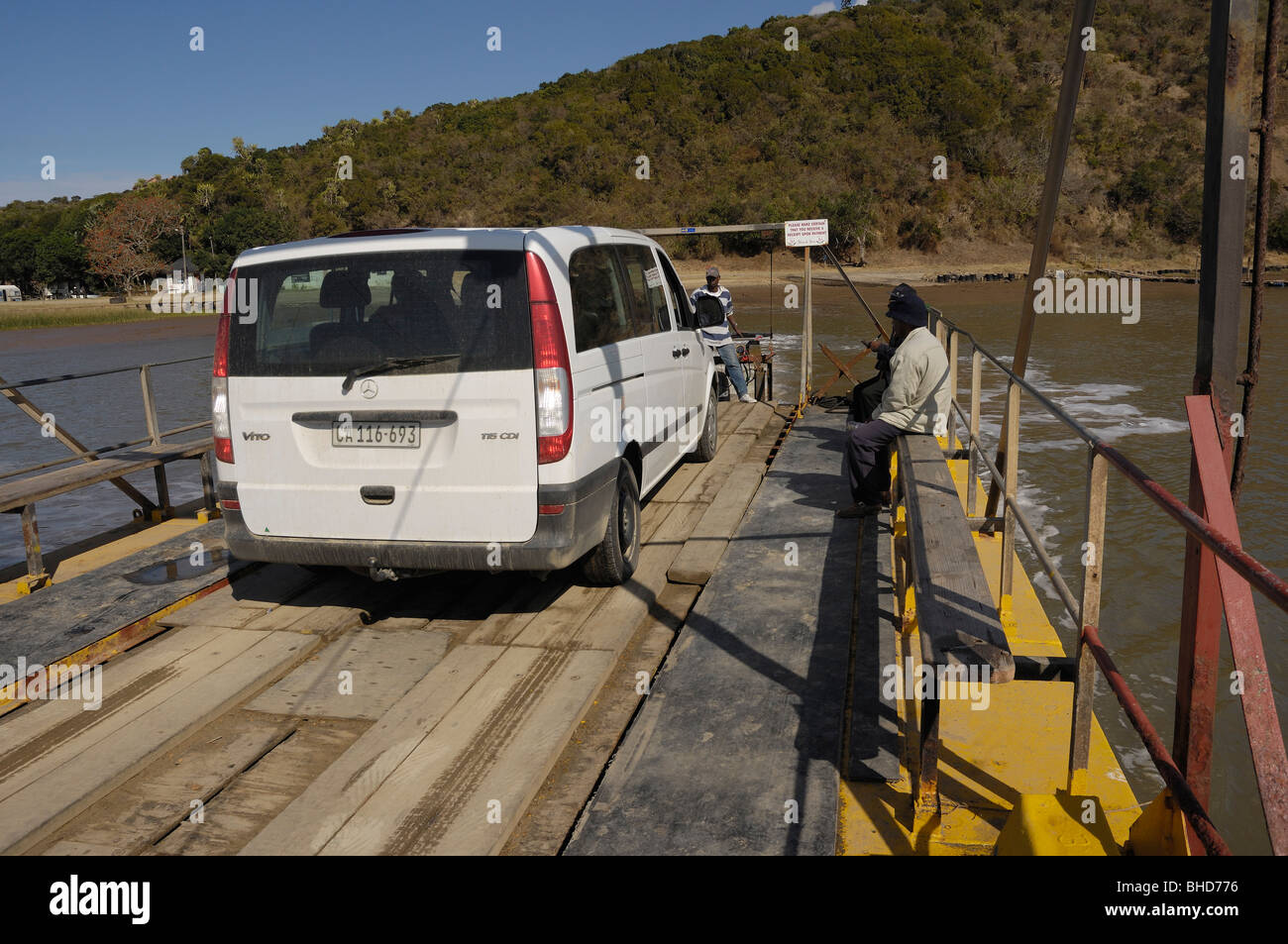 kei river mouth ferry pontoon car transport L Stock Photo - Alamy