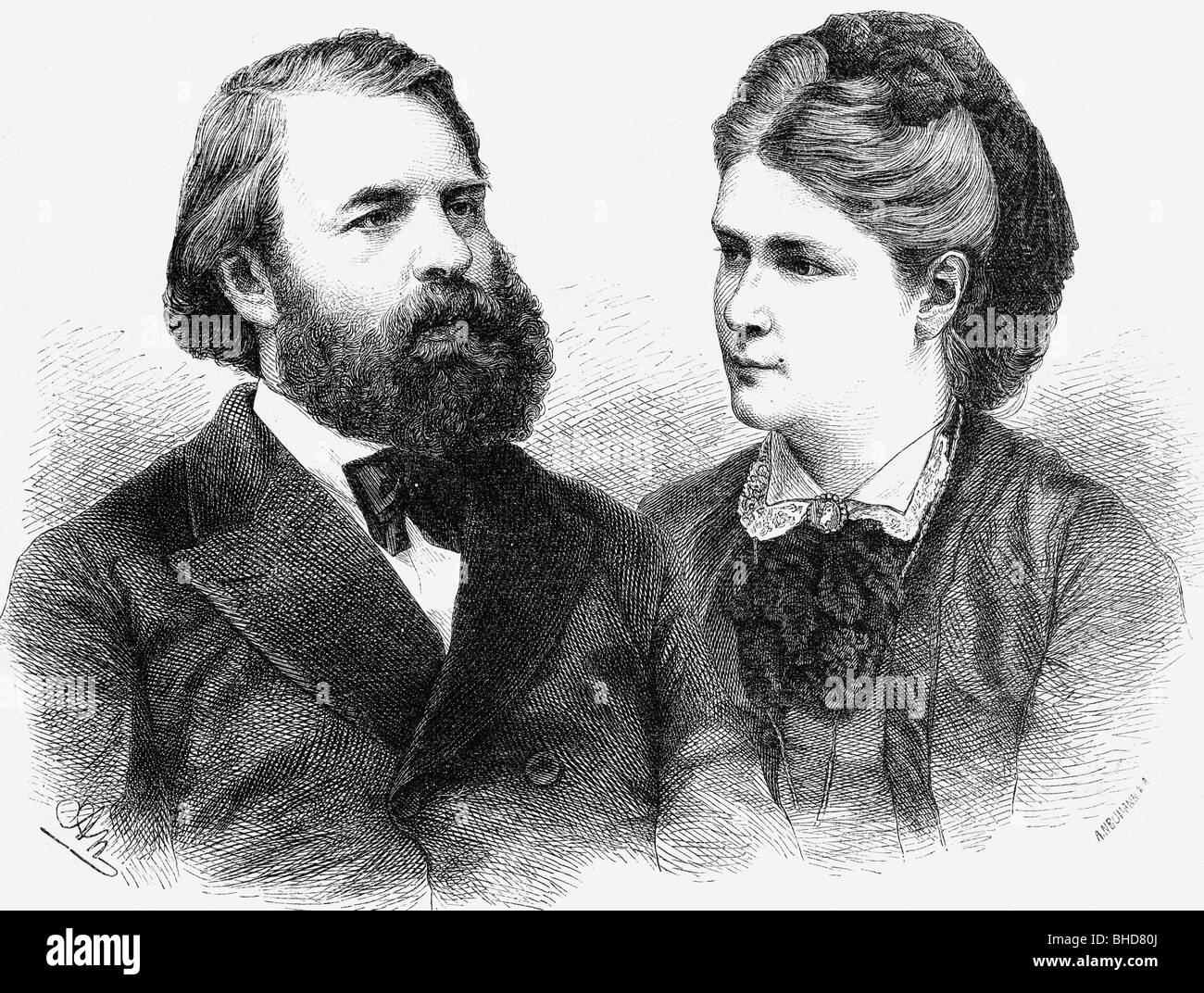 Joachim, Joseph 28.6.1831 - 15.8.1907, Austrian violinist, portrait ...