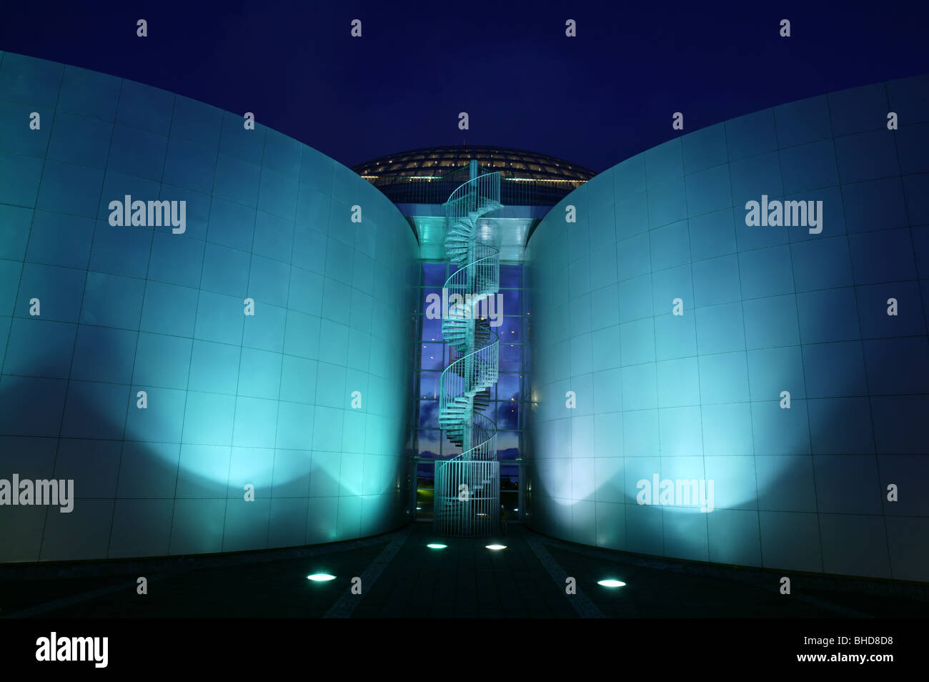 Water storage tanks with dome restaurant on top, The Pearl, Reykjavik ...