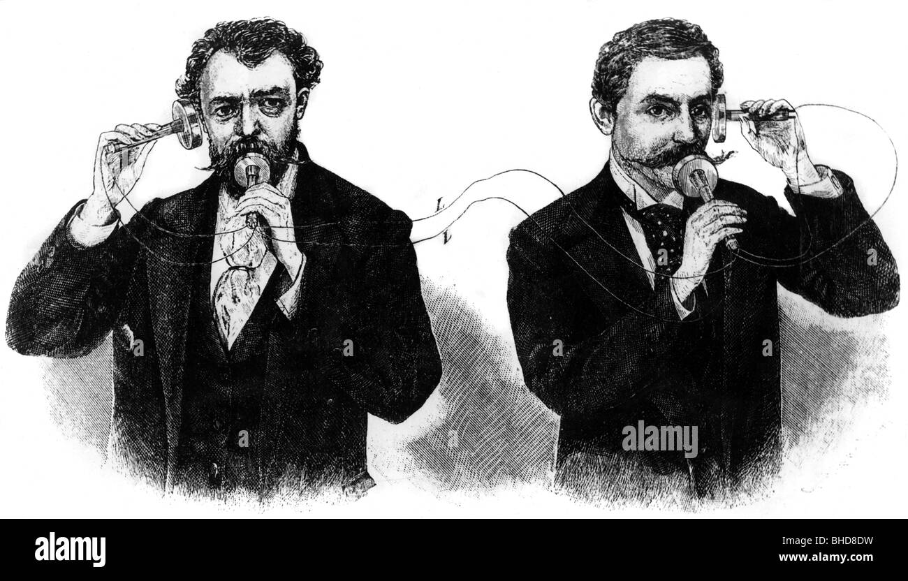 Alexander graham bell with telephone hi-res stock photography and images - Alamy