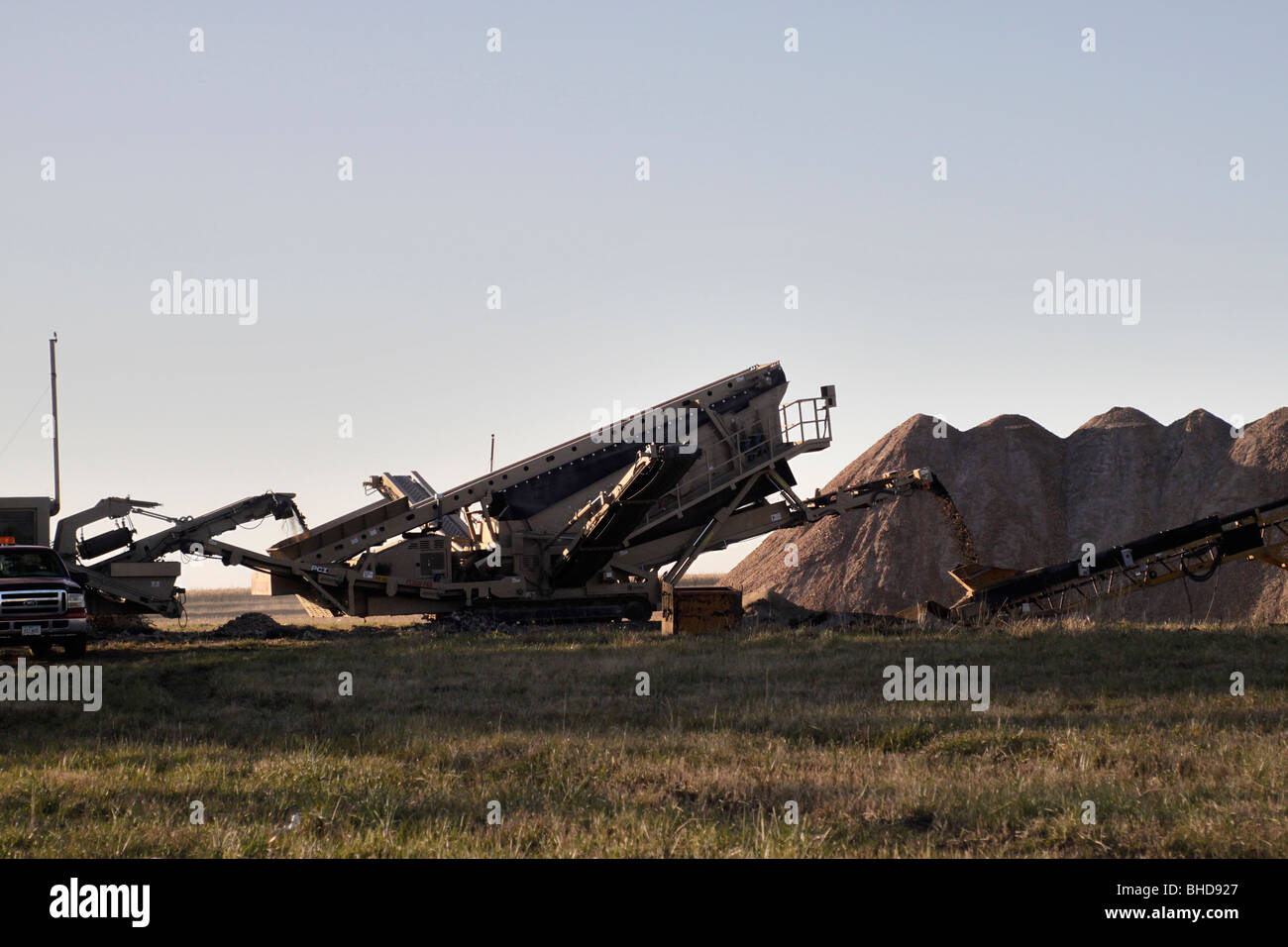 Large machines recycling building materials from demolition Stock Photo ...