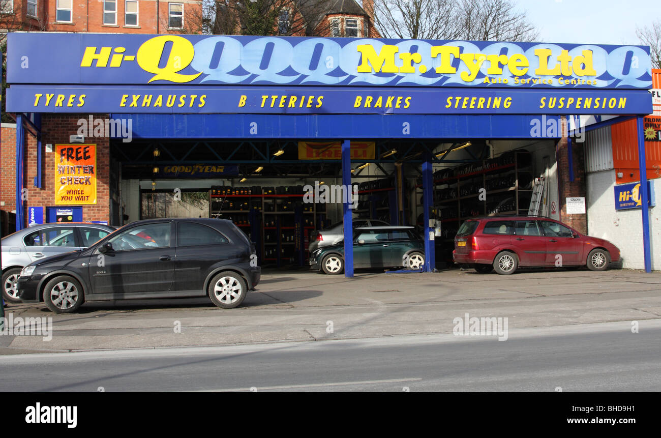 A Hi-Q, Mr Tyre service centre, Nottingham, England, U.K Stock Photo ...