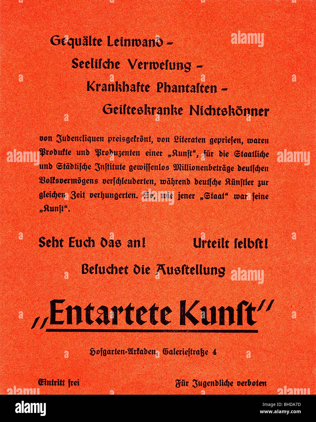 National Socialism / Nazism, propaganda, advertising flyer for the ...