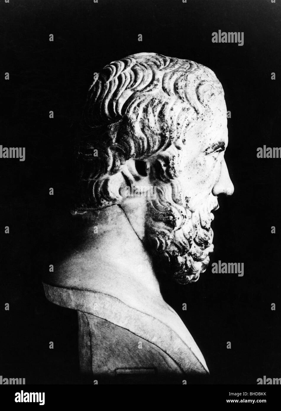 Herodotus, 484 BC - 425 BC, Greek scholar, historian, portrait, marble ...