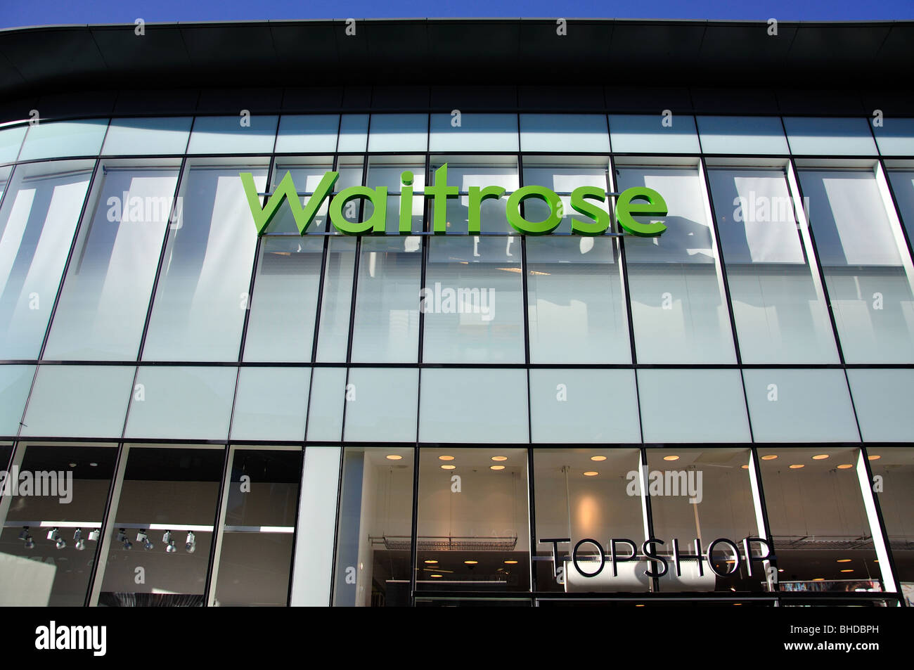 Waitrose sign outside supermarket, King Edward Court, Windsor ...