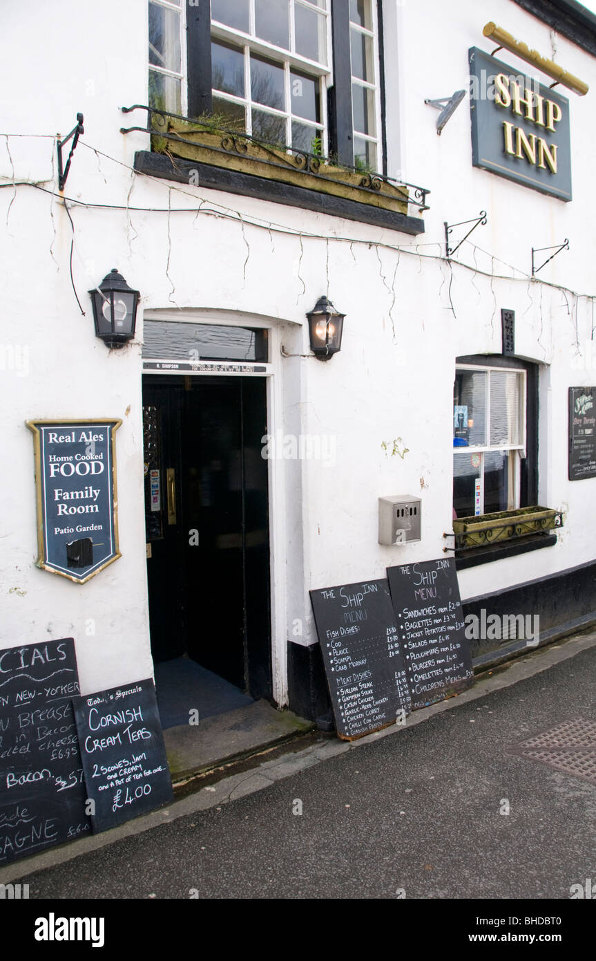 The Ship Inn pub in Polperro, Cornwall, England, UK Stock Photo - Alamy
