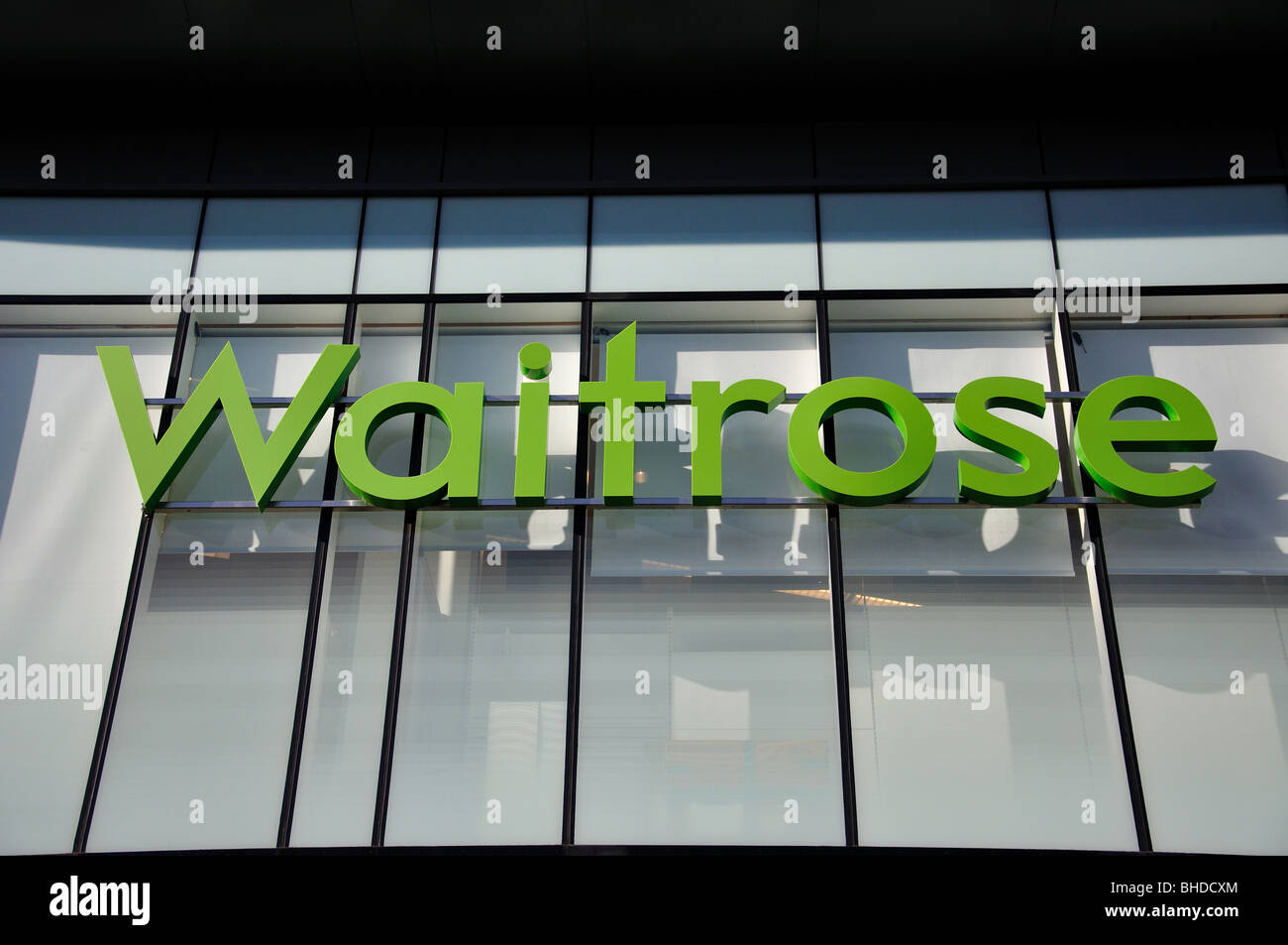 Waitrose sign outside supermarket, King Edward Court, Windsor ...