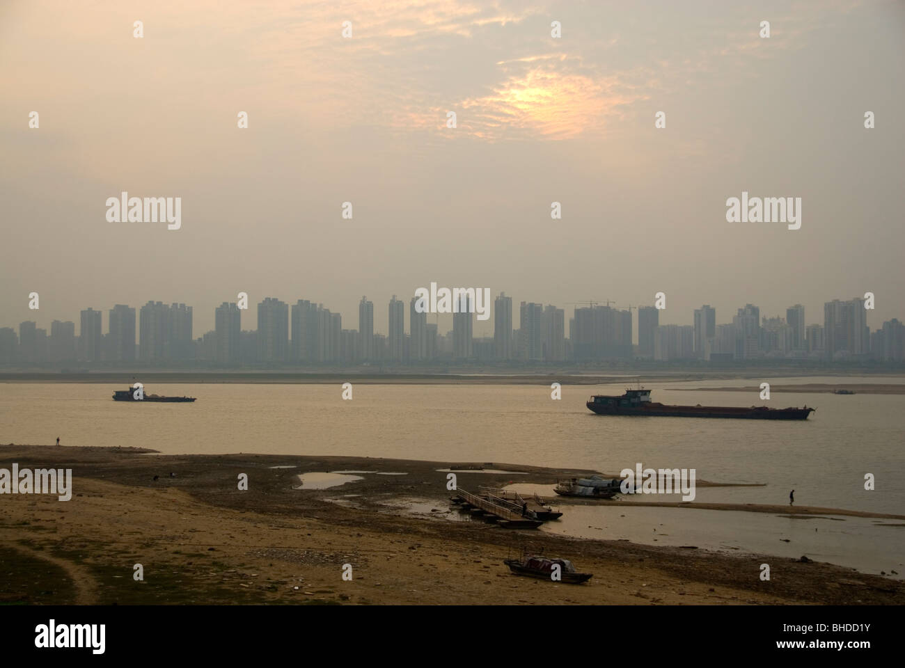 Skyline of Nanchang and Gan river. Jiangxi province Nanchang. China ...
