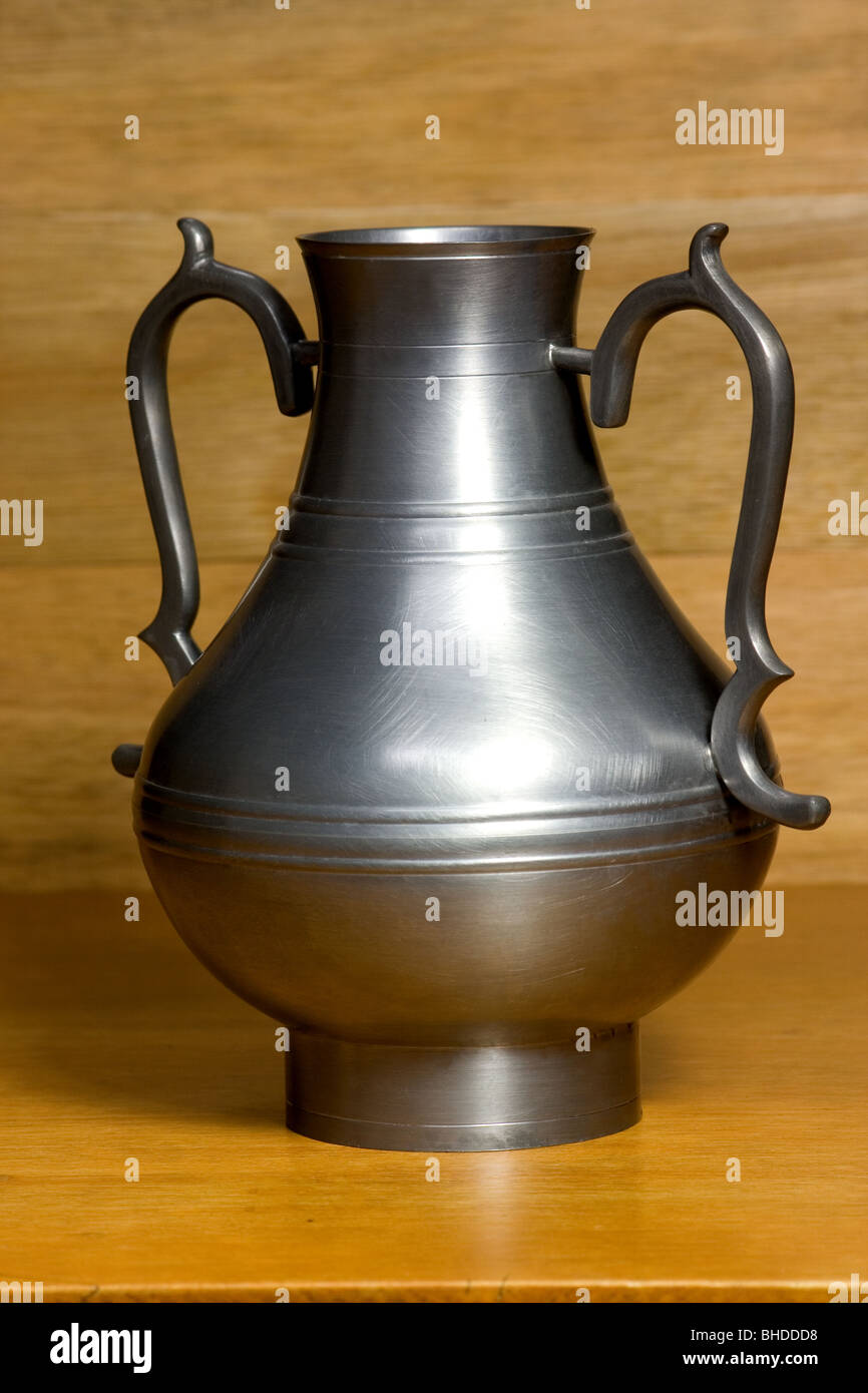 Pewter vase close-up Stock Photo - Alamy
