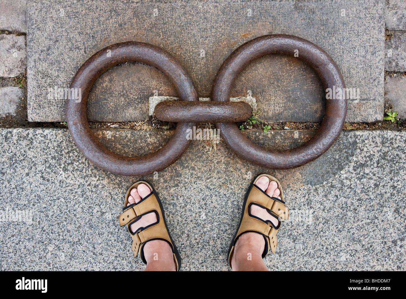 Steel rings for ship mooring Stock Photo - Alamy