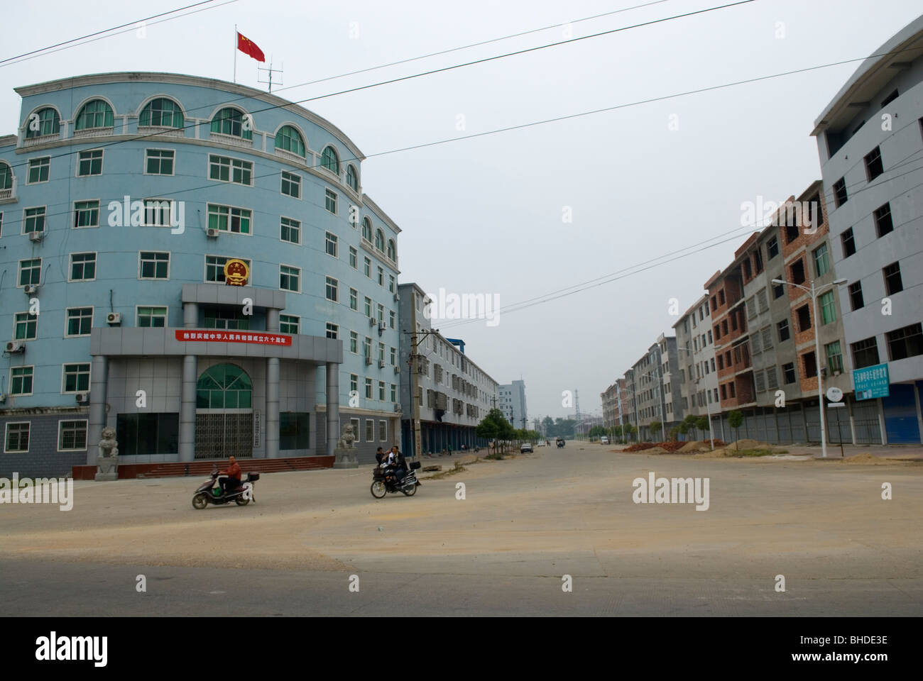 Unfinished buildings in a newly built town in Jiangxi province, China ...