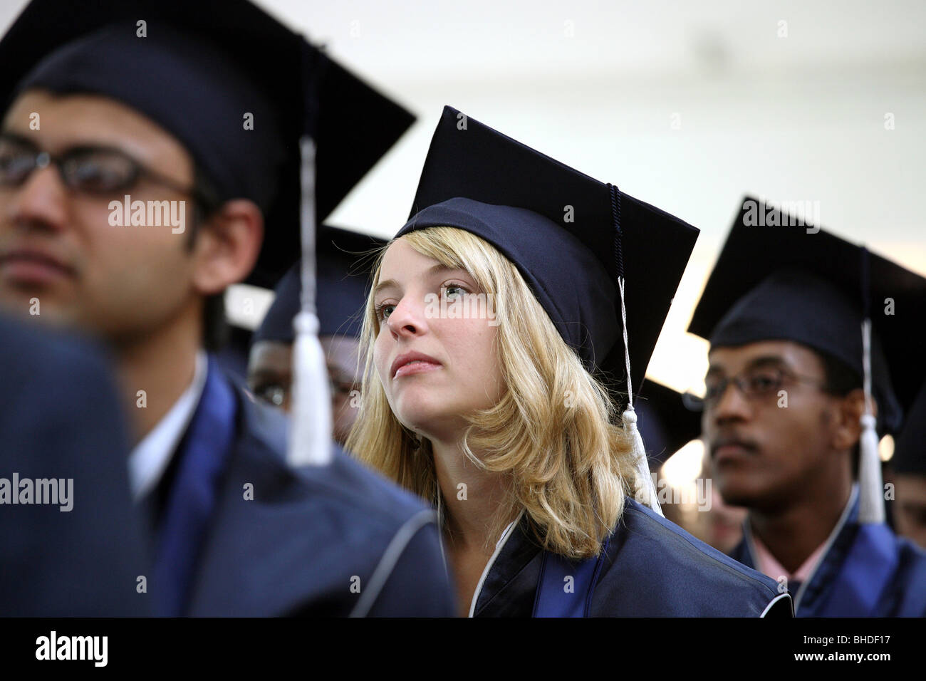 Female student with a serious look at a graduation ceremony, Jacobs ...