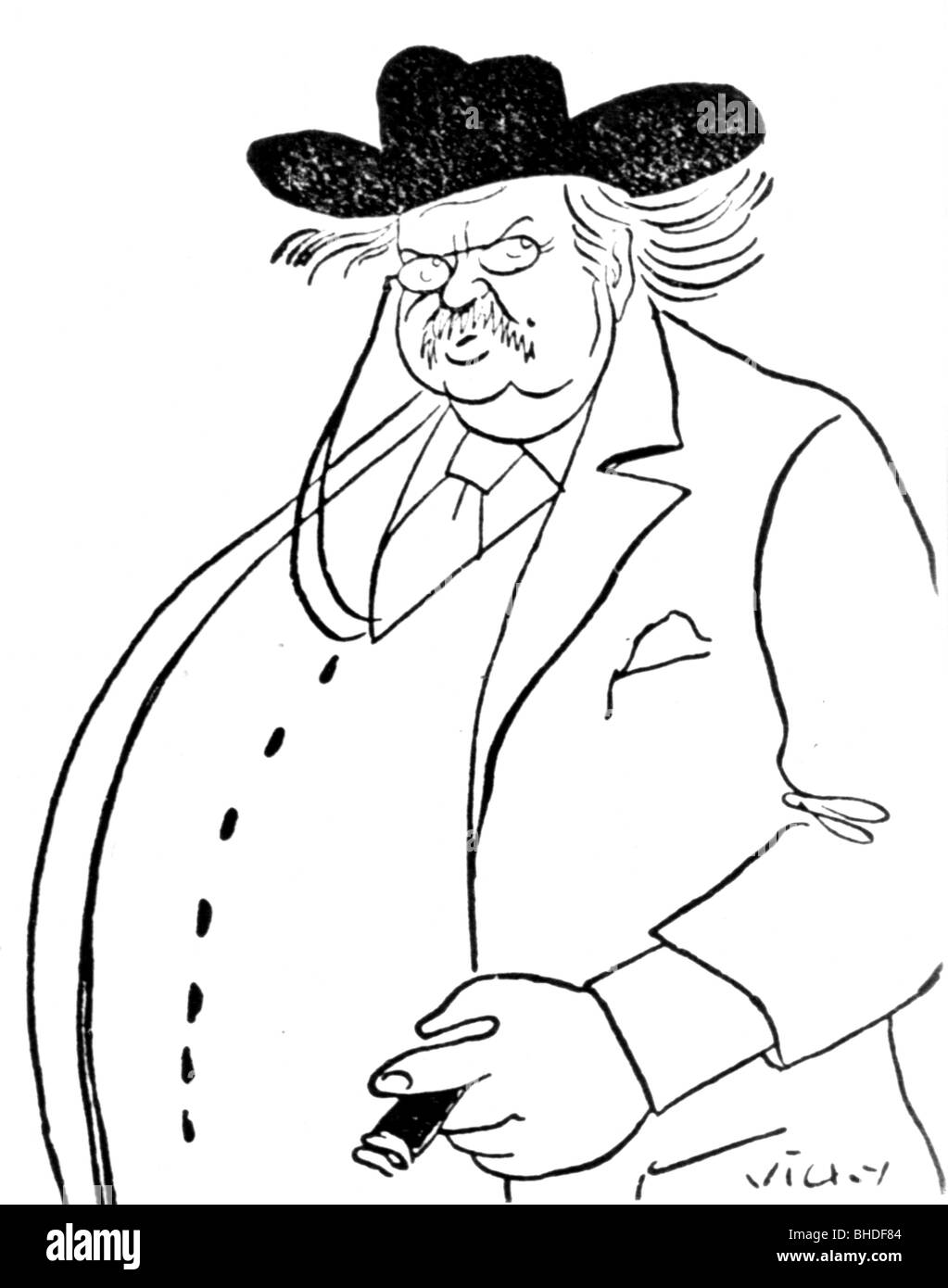 Chesterton caricature Black and White Stock Photos & Images - Alamy