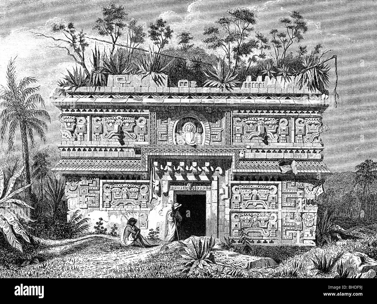 geography / travel, Mexico, Yucatan, ruins of Maya temple, Uxmal, after ...