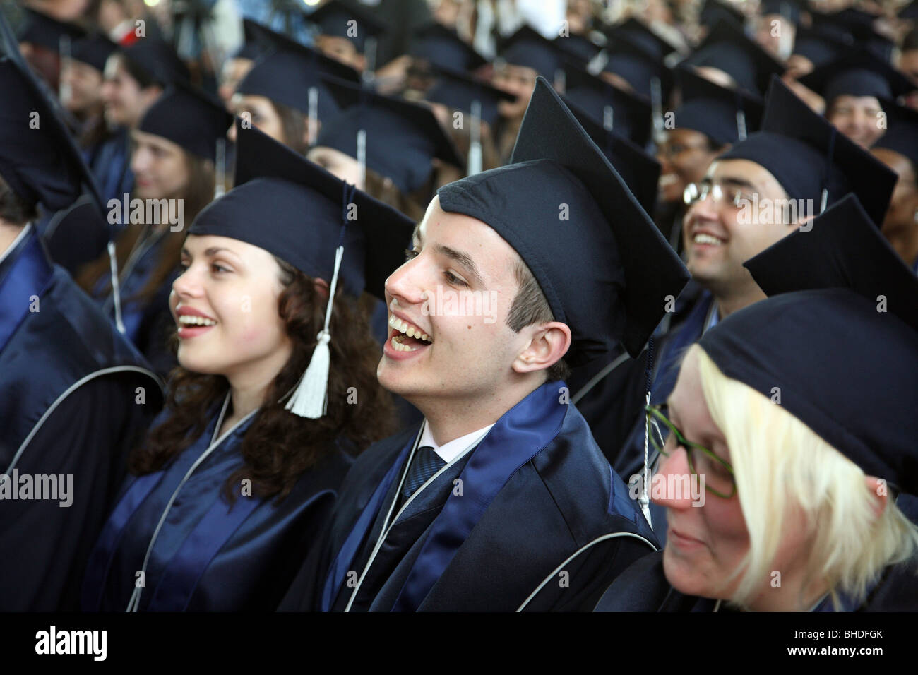 Students laughing at a graduation ceremony, Jacobs University Bremen ...