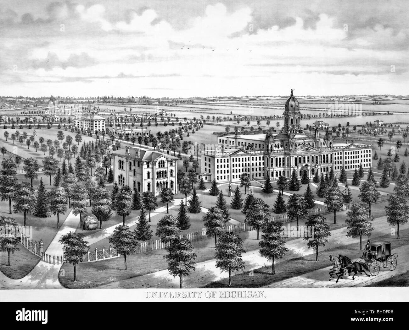 University of michigan campus 1800s hi-res stock photography and images ...