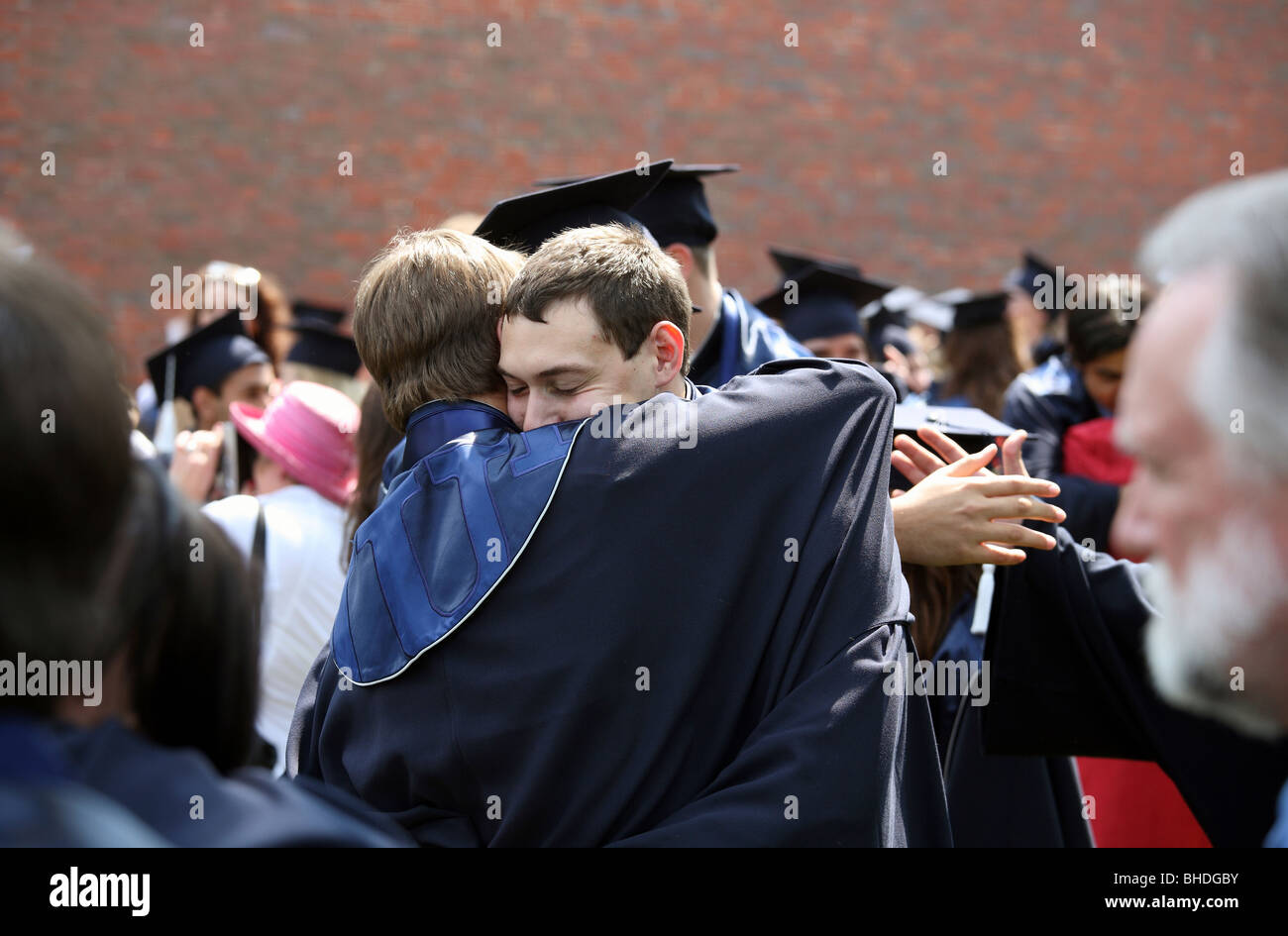 Graduates after the graduation ceremony at the Jacobs University Bremen ...