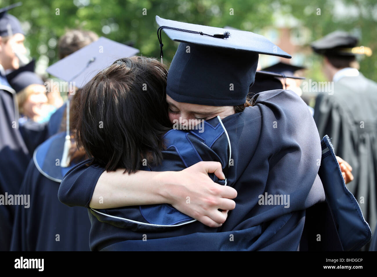 Graduates after the graduation ceremony at the Jacobs University Bremen ...