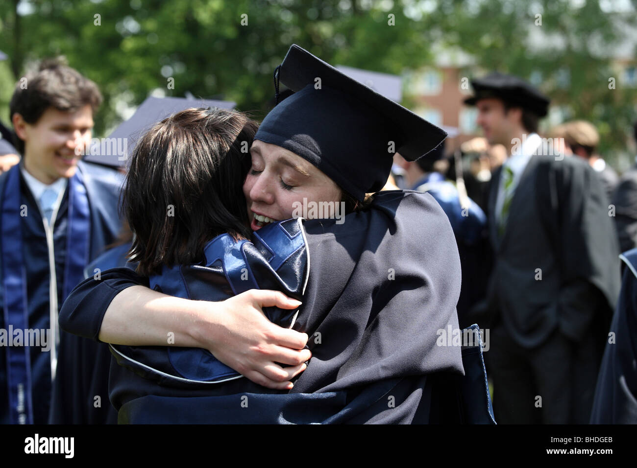 Graduates after the graduation ceremony at the Jacobs University Bremen ...