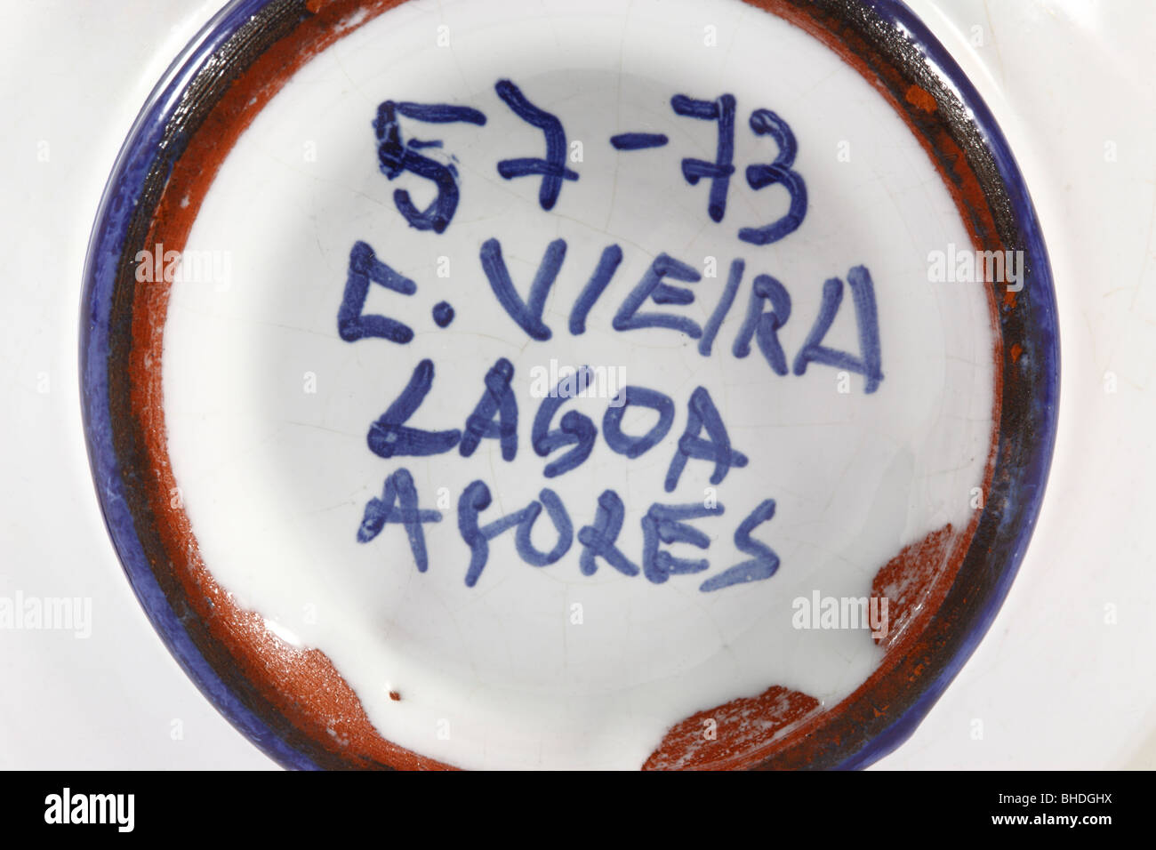 Info writen on the bottom of a mug produced in Ceramica Vieira. Azores ...
