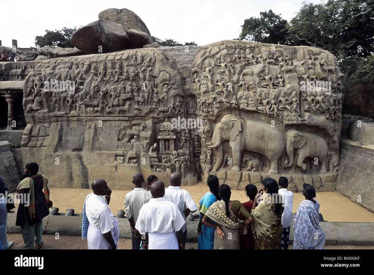 7th century Arjuna Penance world largest stone bas relief at ...