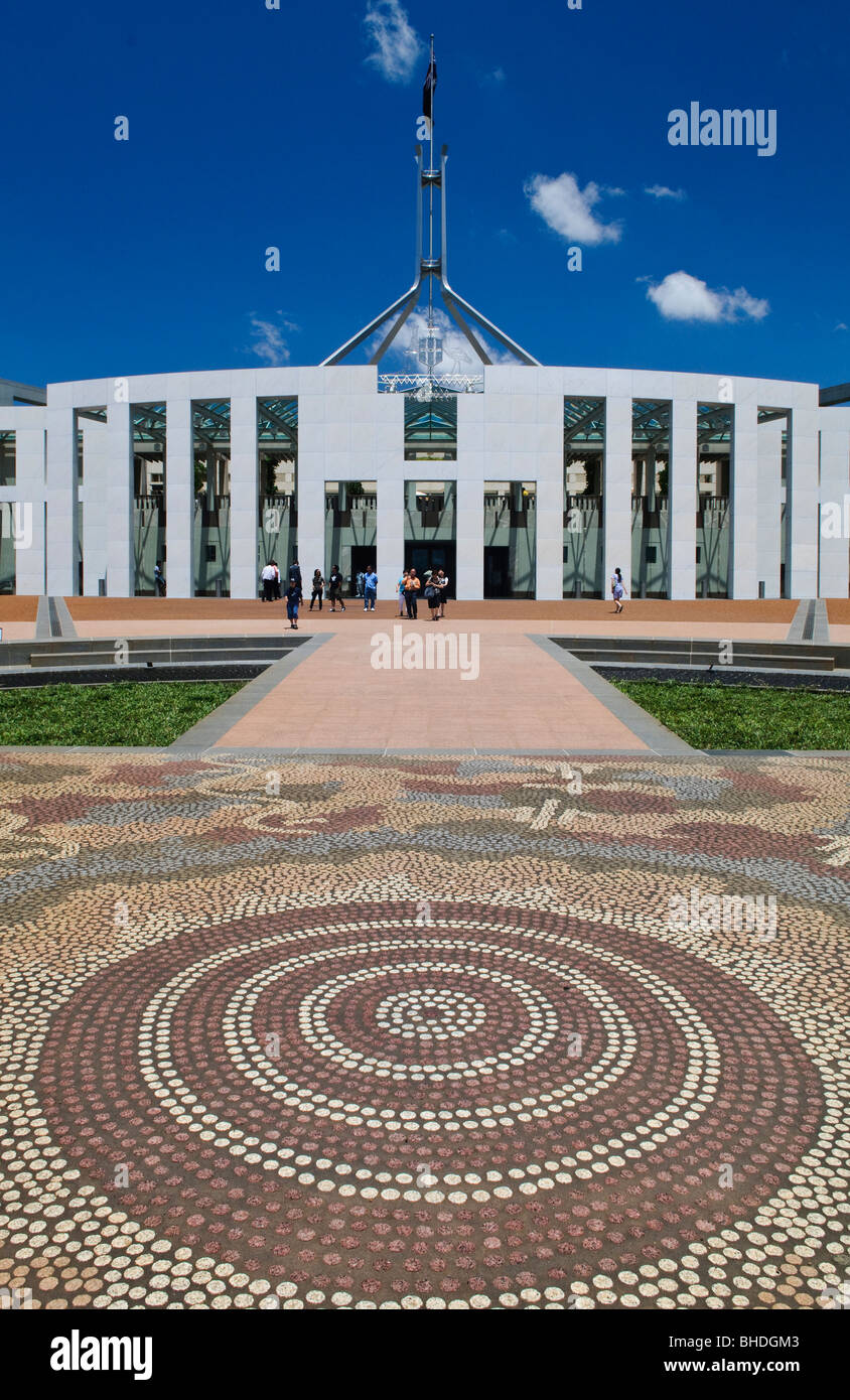 CANBERRA, Australia - The front of Parliament House, featuring an ...