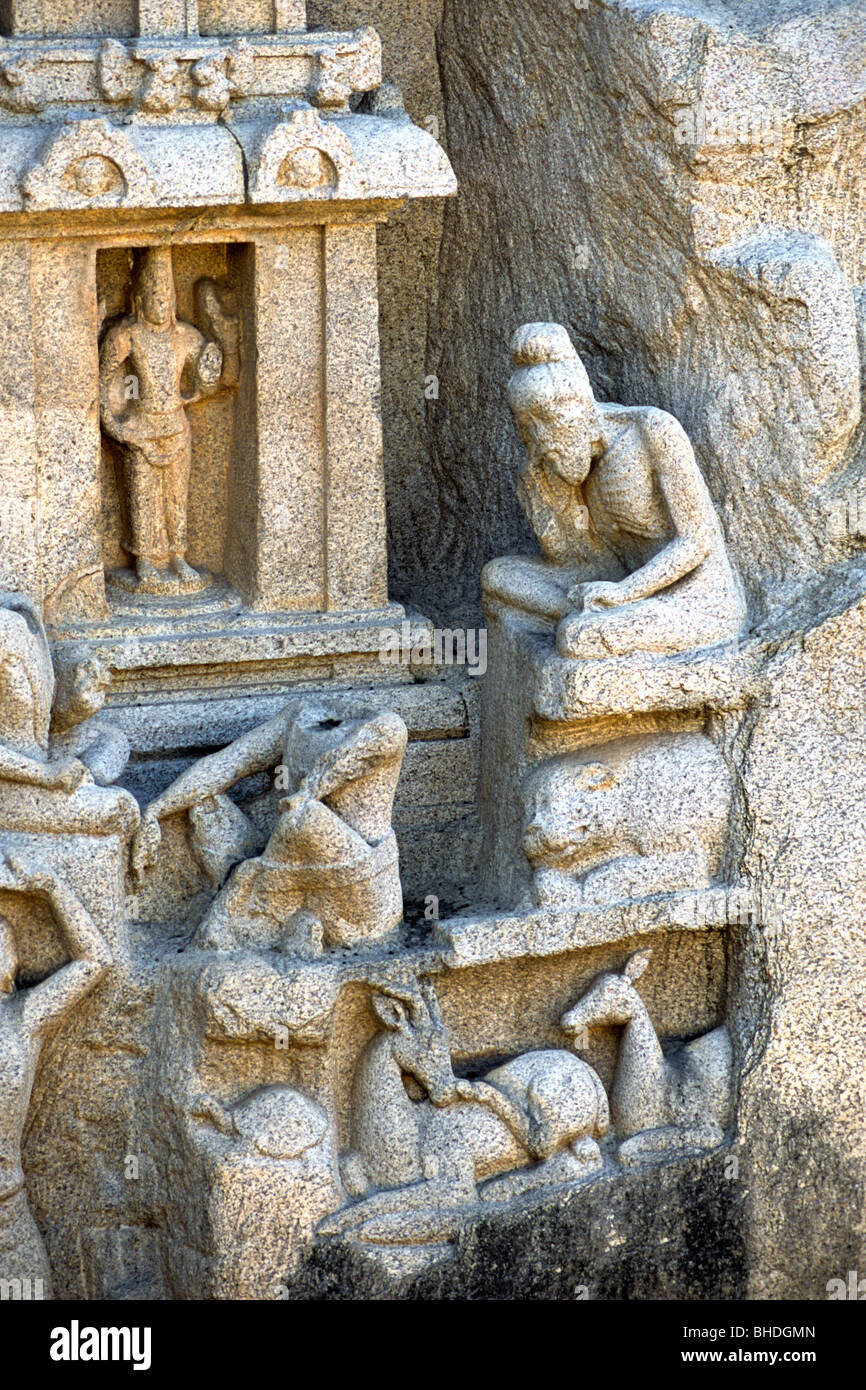 7th century Arjuna Penance world largest stone bas relief at ...
