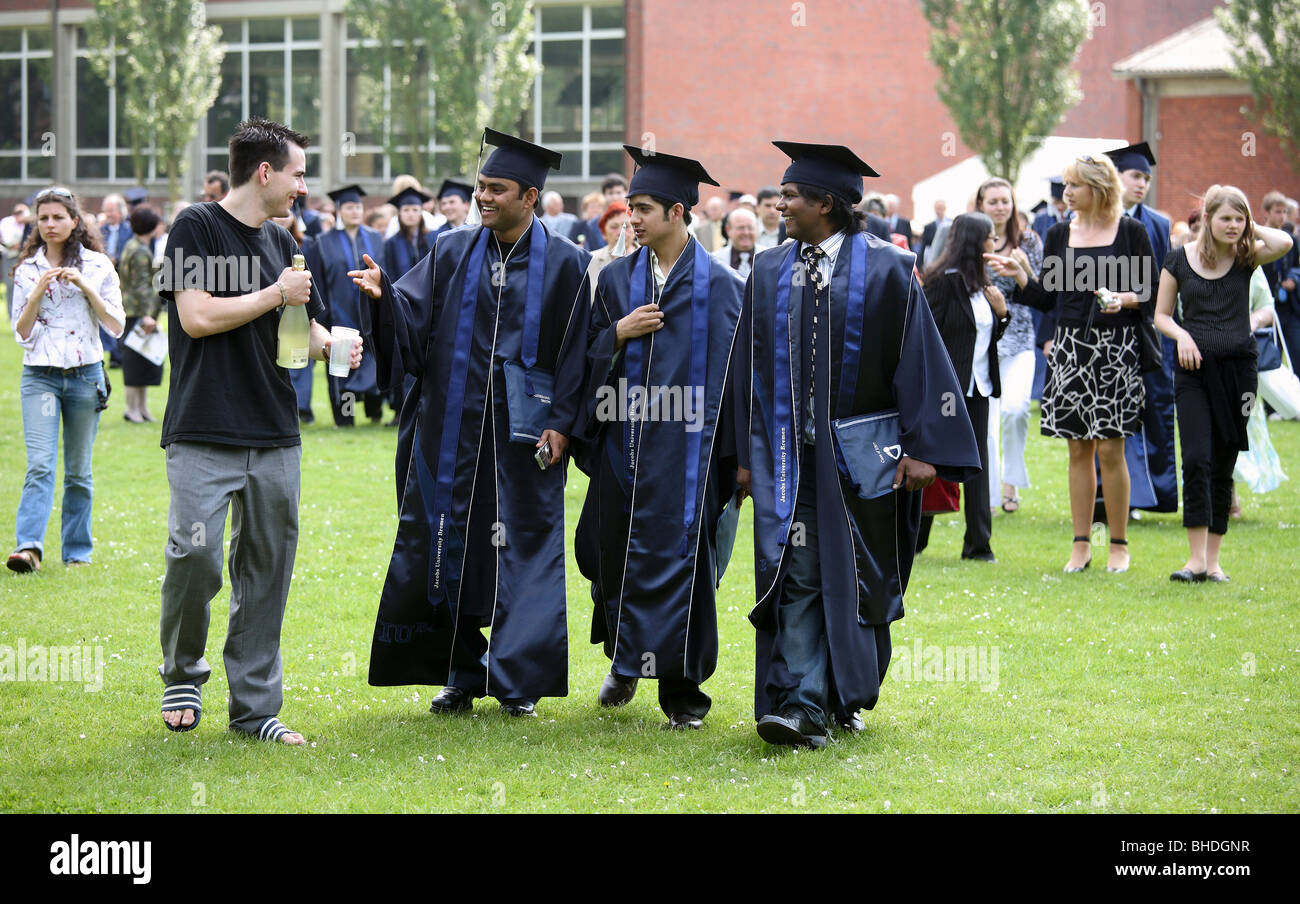 Graduates after the graduation ceremony at the Jacobs University Bremen ...