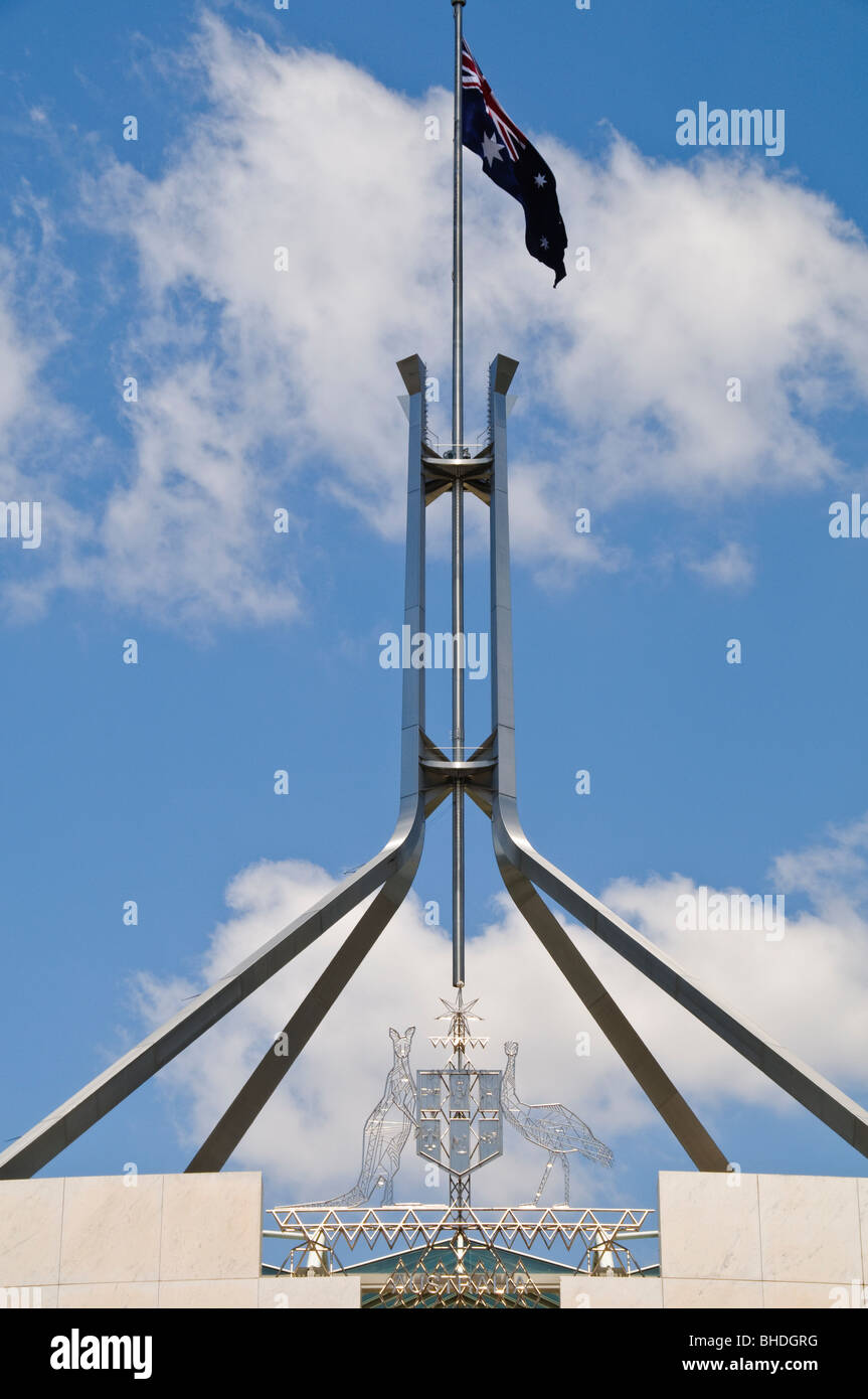 Parliament House Flag Mast Canberra Australia // CANBERRA, Australia ...