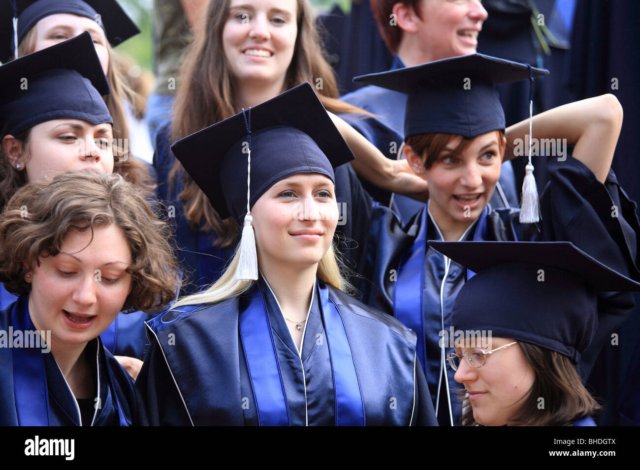 Graduates after the graduation ceremony at the Jacobs University Bremen ...