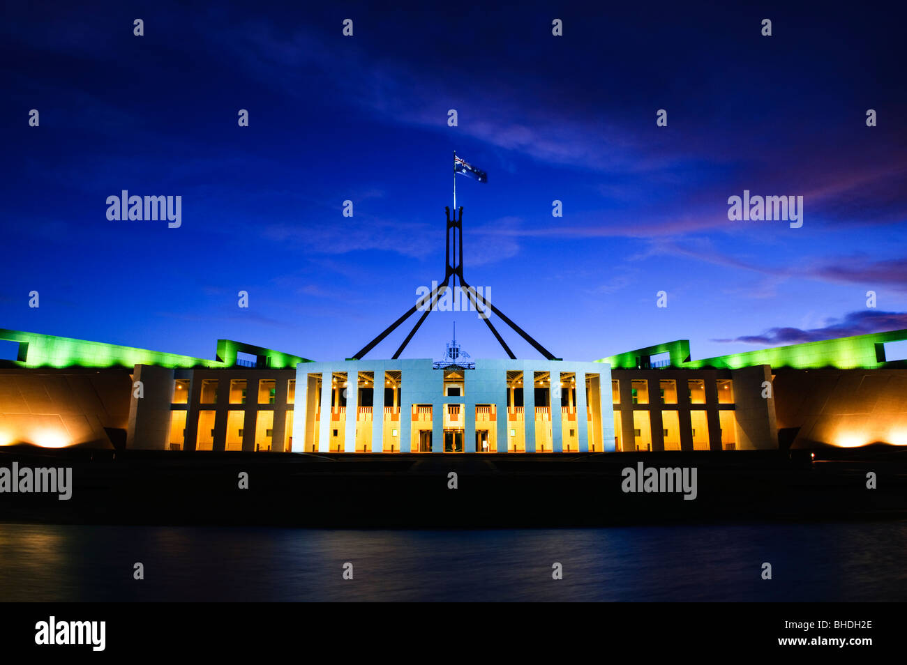 Parliament House Illuminated At Night Canberra Australia // CANBERRA ...