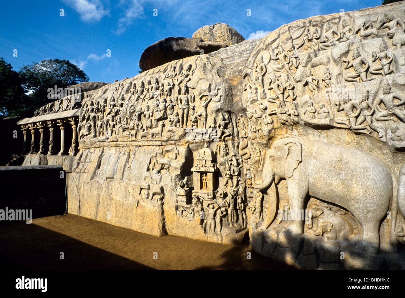 7th century Arjuna Penance world largest stone bas relief at ...