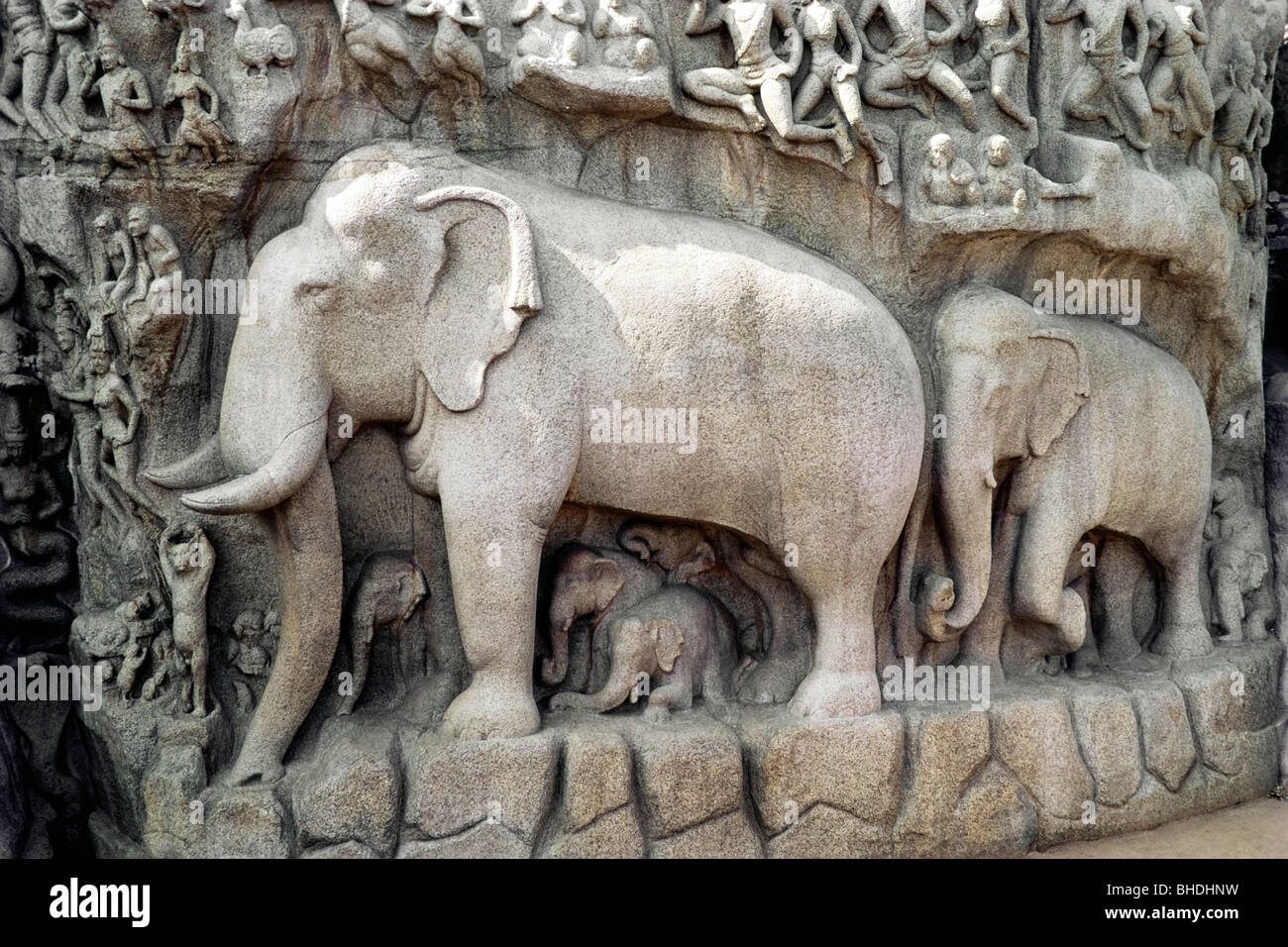 7th century Arjuna Penance world largest stone bas relief at ...