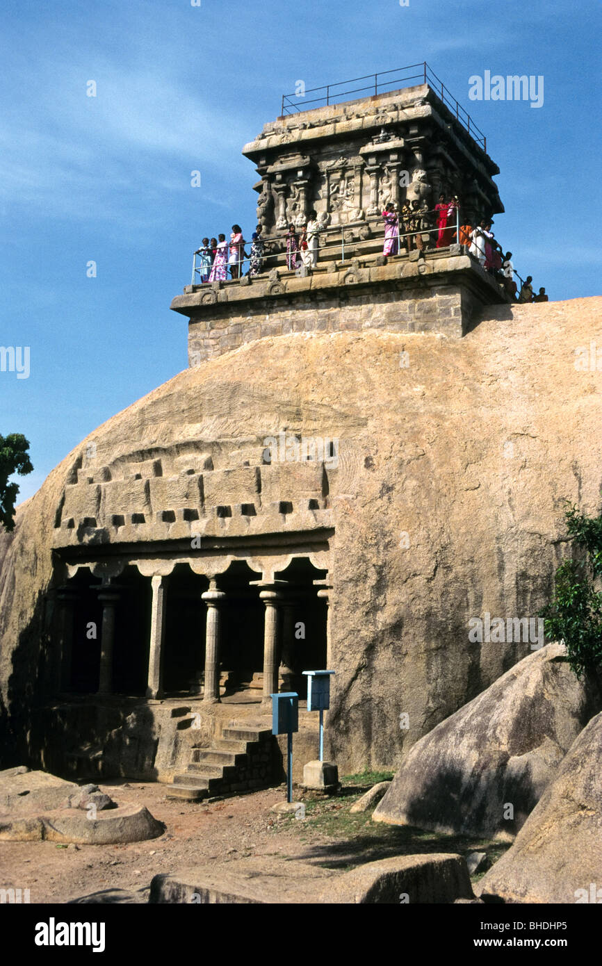Mahishamardini Cave and old light house in Mahabalipuram, Tamil Nadu ...
