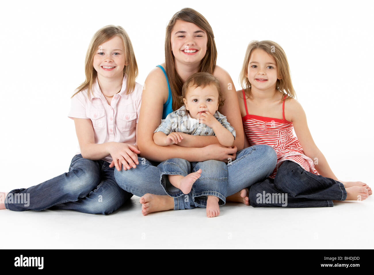 Group Of Children Together In Studio Stock Photo - Alamy