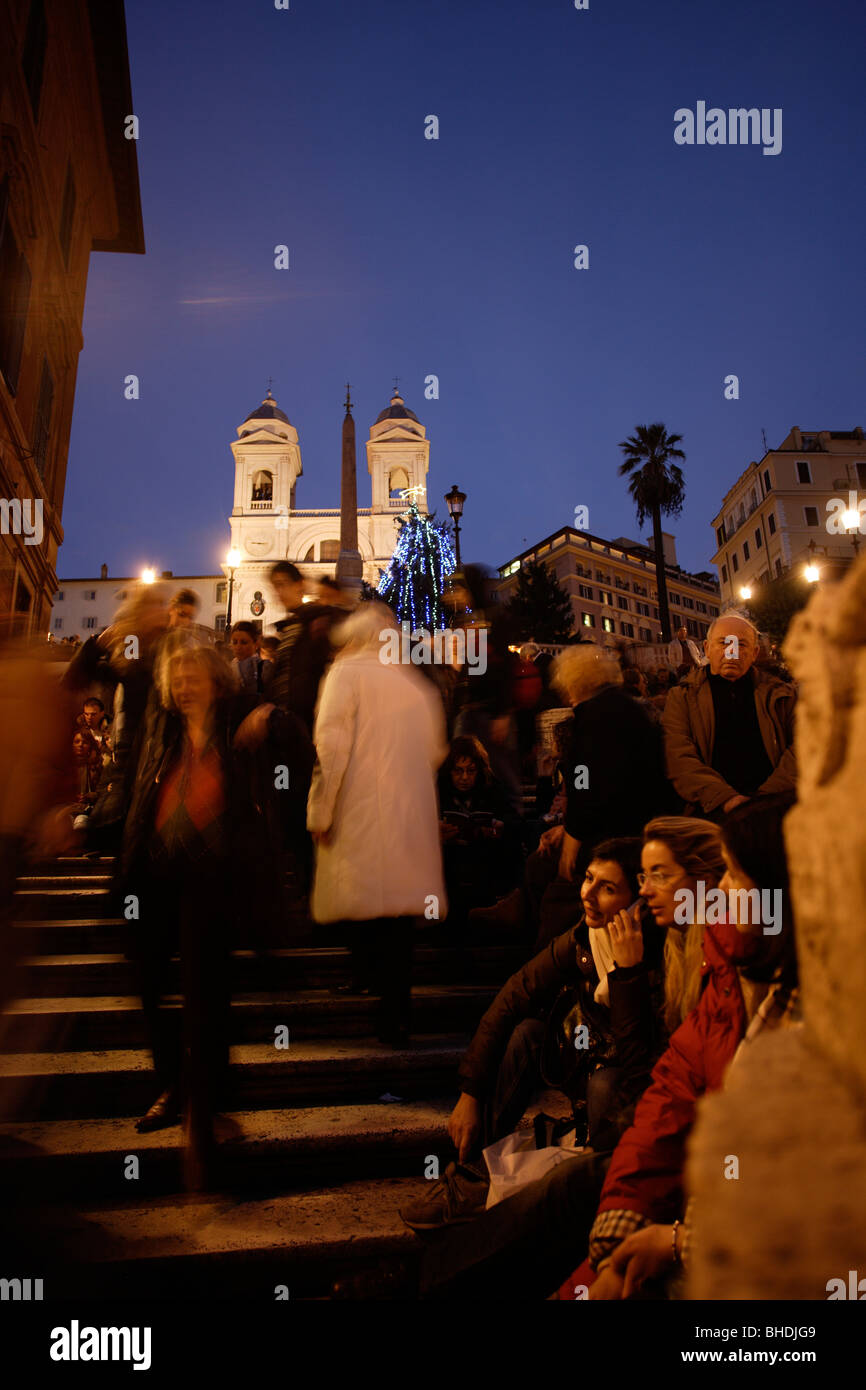 Spanish steps night hi-res stock photography and images - Alamy