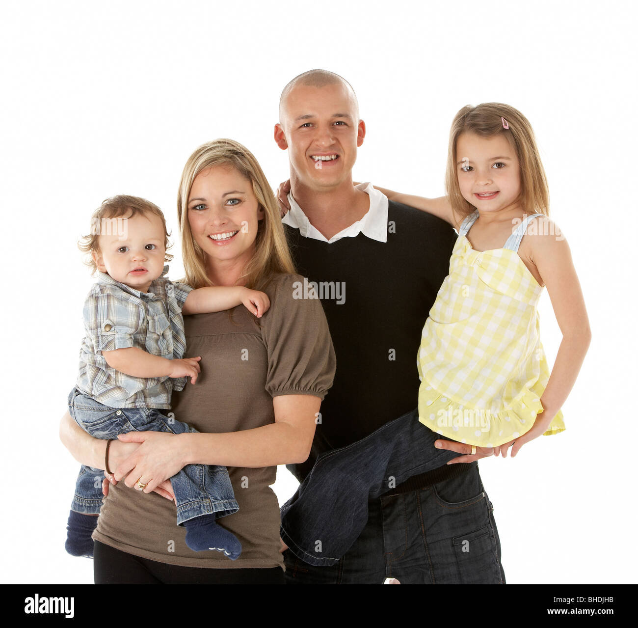 Studio Shot Of Family Group In Studio Stock Photo - Alamy
